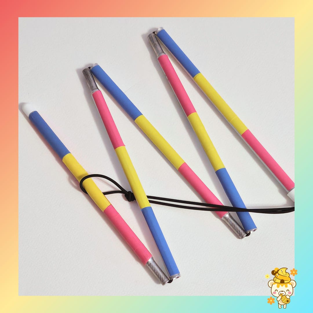 Pansexual Pride Flag ID Cane – Lightweight Ambutech Aluminium Low ...