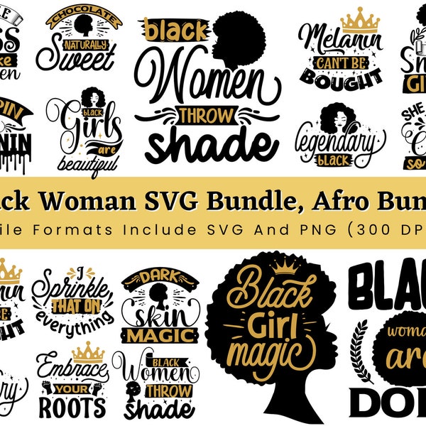 Black Woman Svg - Etsy