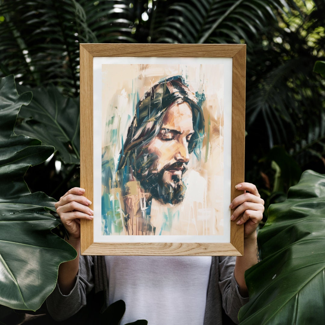 DIGITAL DOWNLOAD Divine Jesus Portrait Spiritual Artwork for Home Decor ...