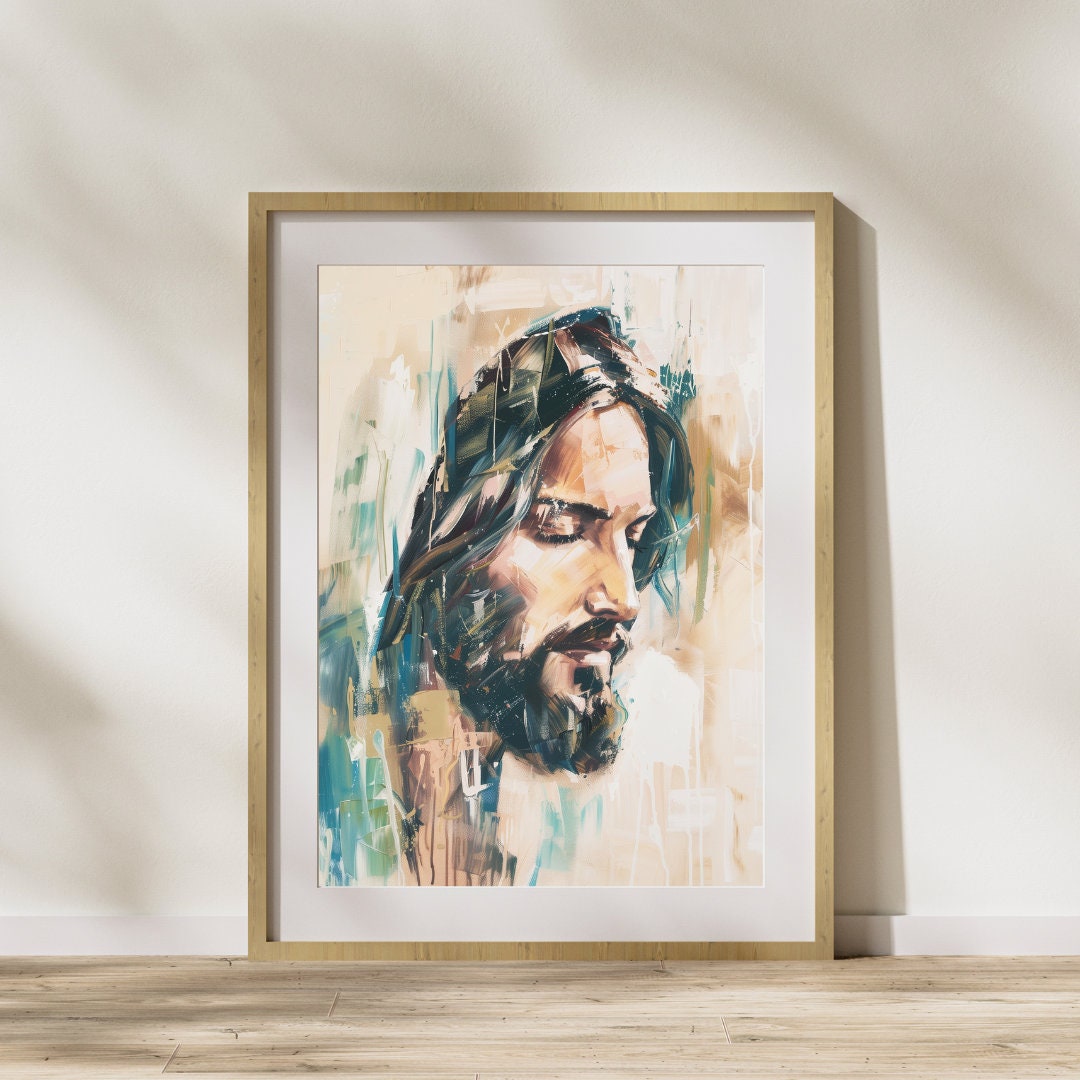 DIGITAL DOWNLOAD Divine Jesus Portrait - Spiritual Artwork for Home ...