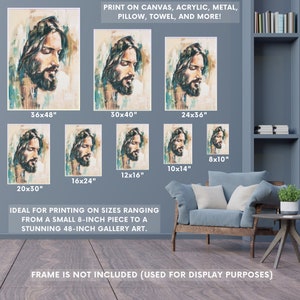 DIGITAL DOWNLOAD Divine Jesus Portrait - Spiritual Artwork for Home ...