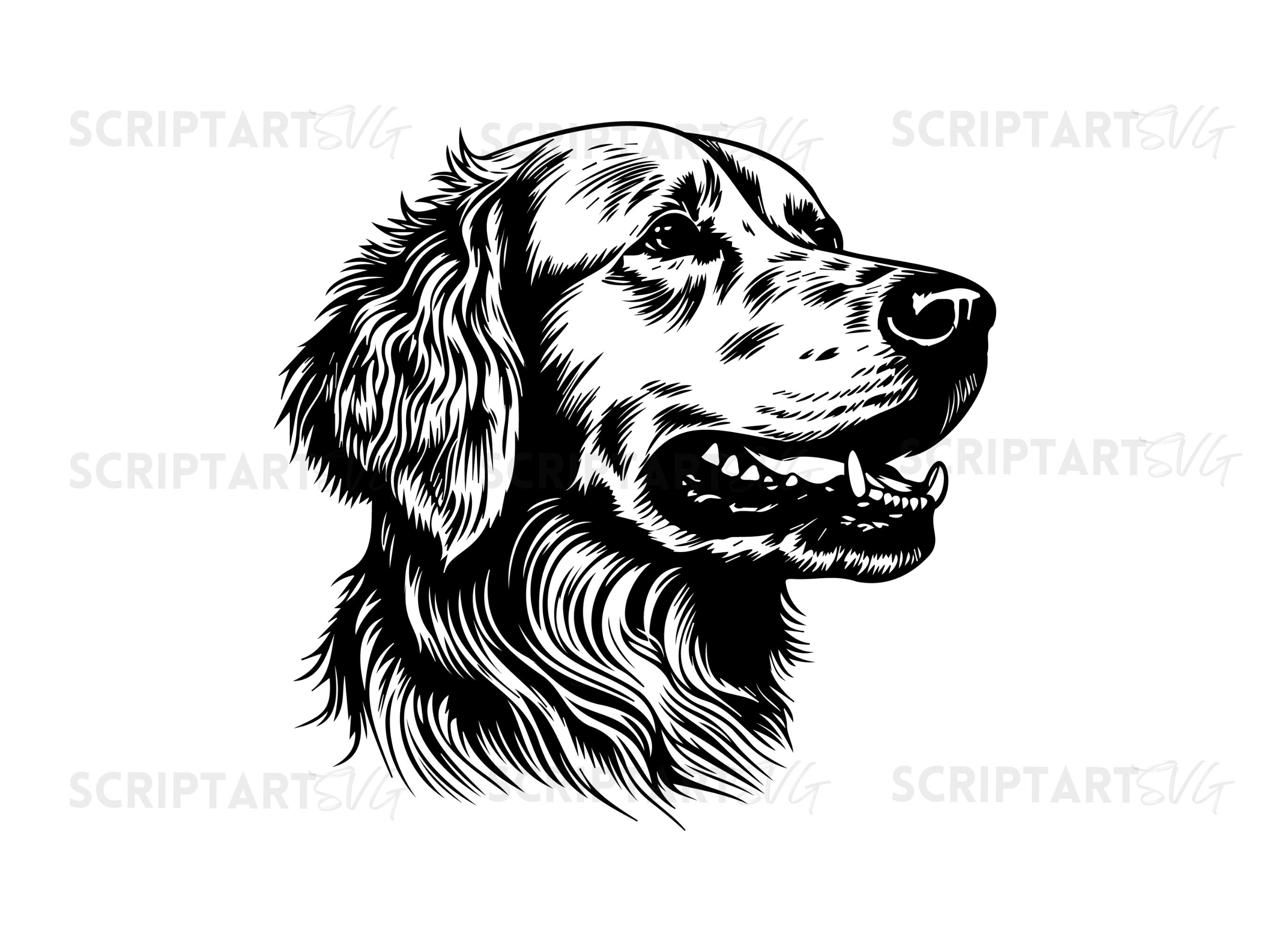 Golden Retriever SVG File Silhouette Golden Retriever Profile Vector ...