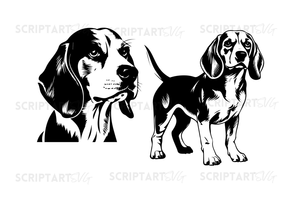 Beagle SVG File - Silhouette Beagle Profile Vector Images Clipart Dog ...