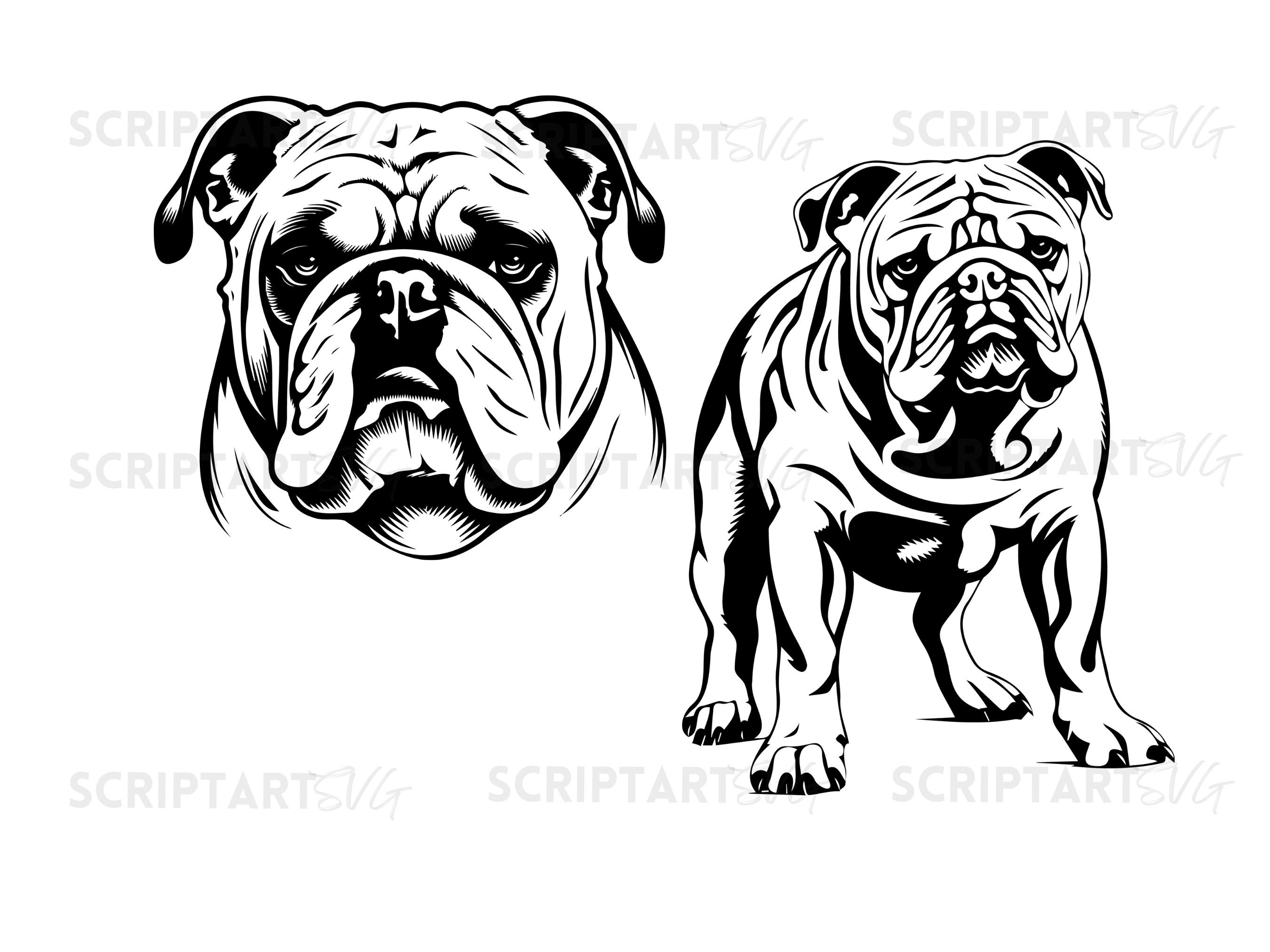 Bulldog SVG File Silhouette Bulldog Profile Vector Images Clipart Dog ...