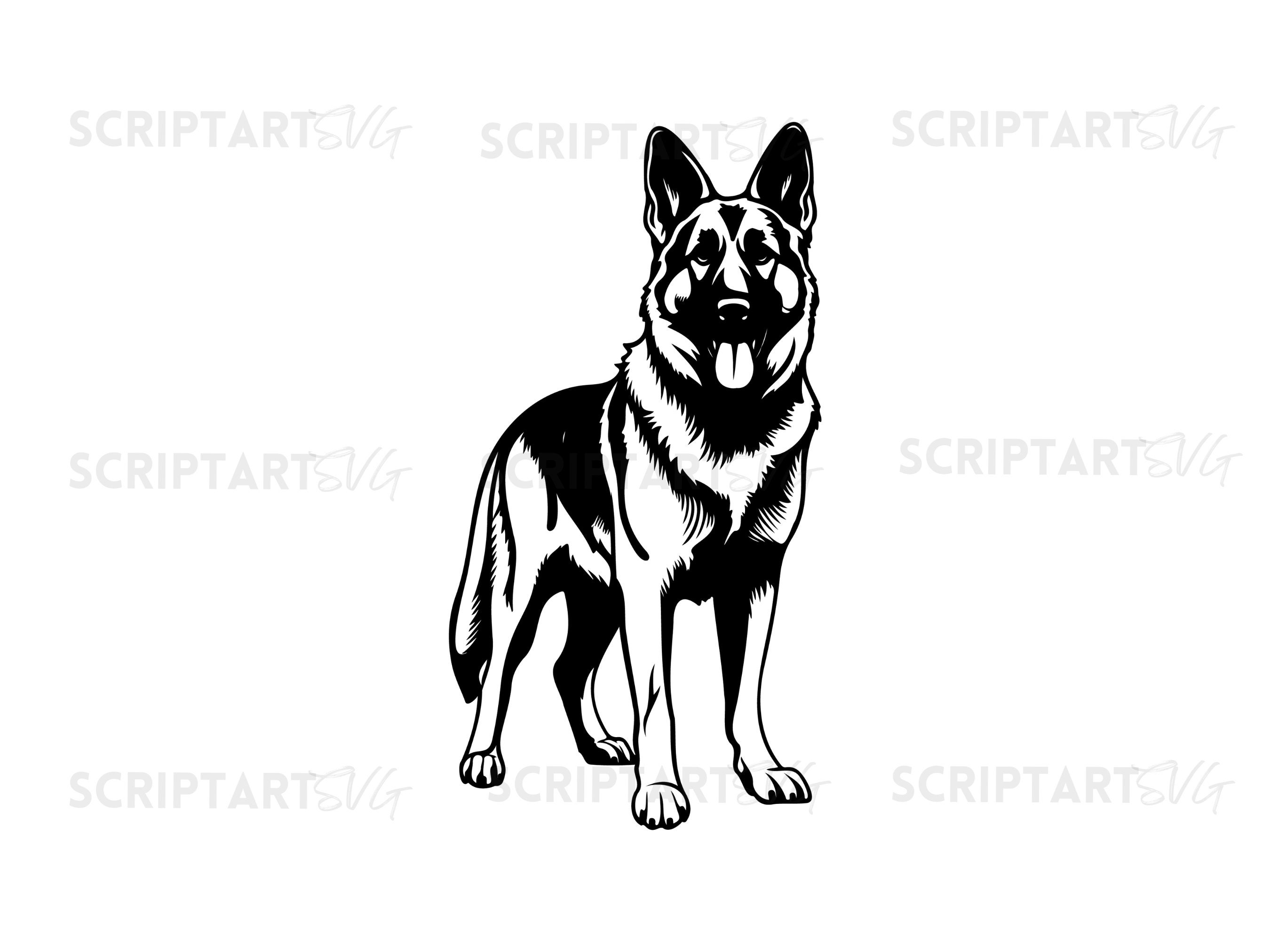 German Shepherd SVG File Silhouette German Shepherd Profile Vector ...