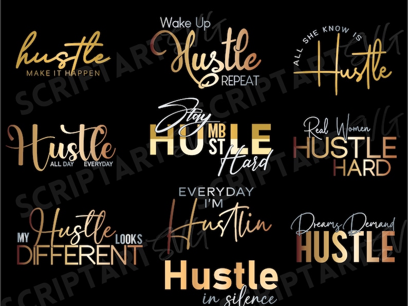 Hustle Bundle SVG PNG Hustle Hard Svg Wake up Hustle Repeat Stay Humble ...