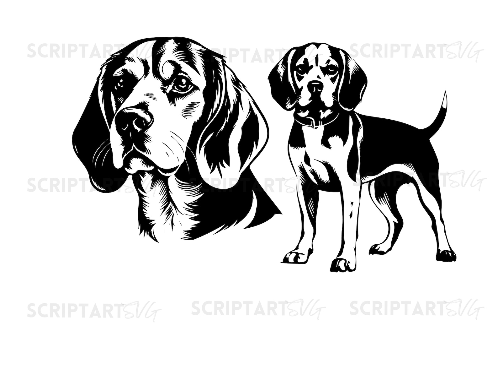 Beagle SVG File Silhouette Beagle Profile Vector Images Clipart Dog SVG ...