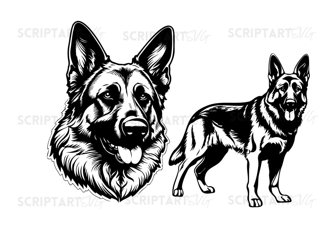 German Shepherd SVG File Silhouette German Shepherd Profile Vector ...
