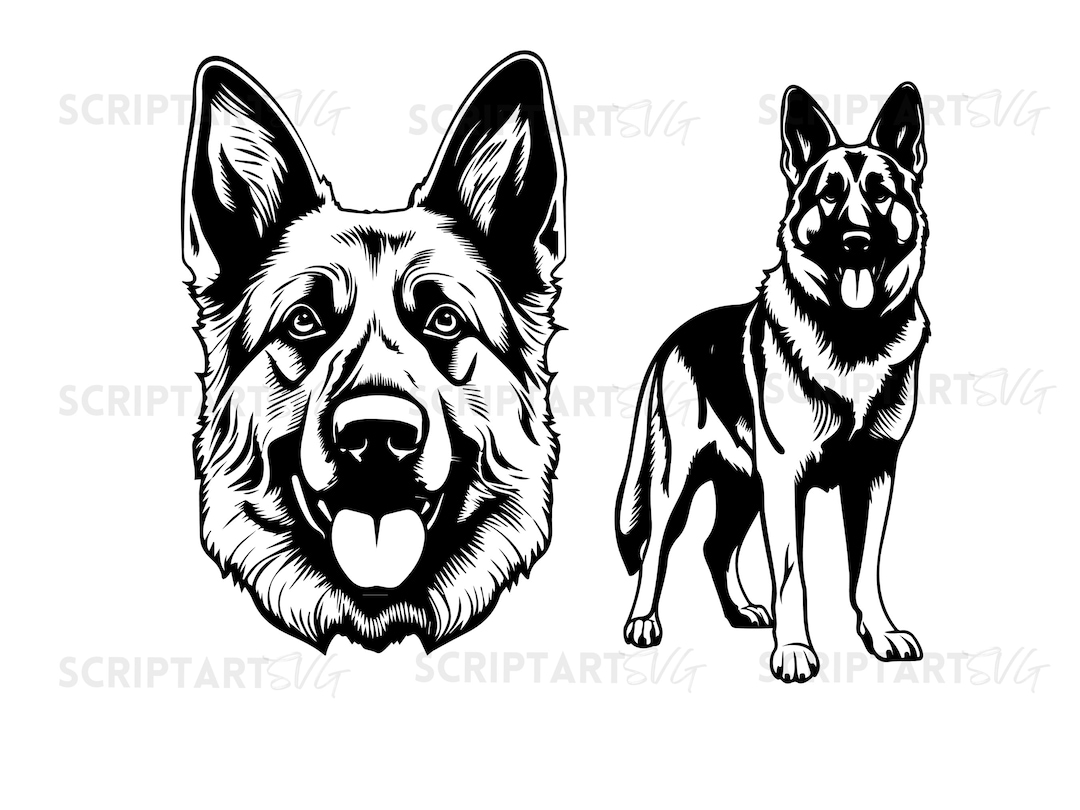 German Shepherd SVG File Silhouette German Shepherd Profile Vector ...