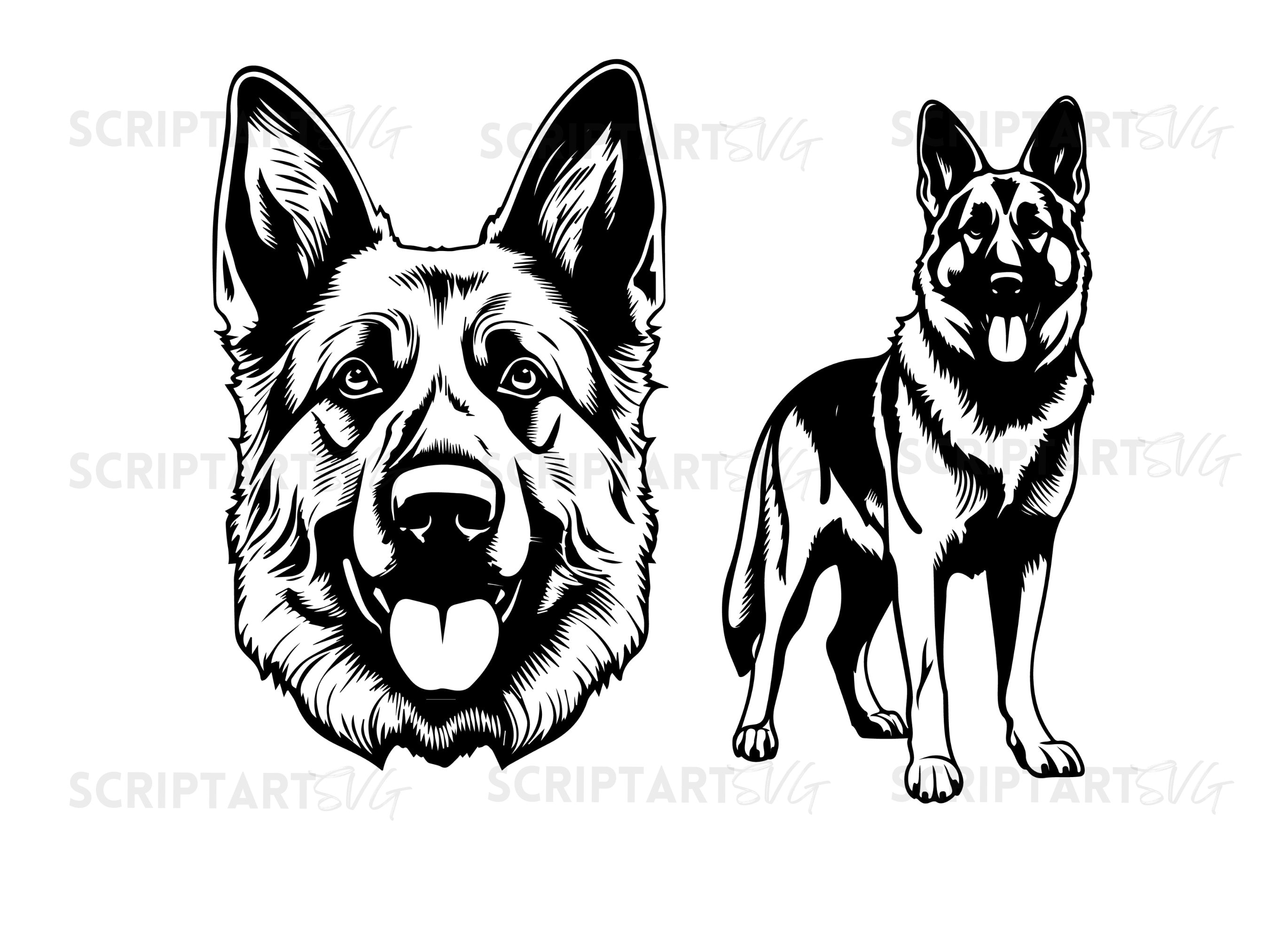German Shepherd SVG File Silhouette German Shepherd Profile Vector ...
