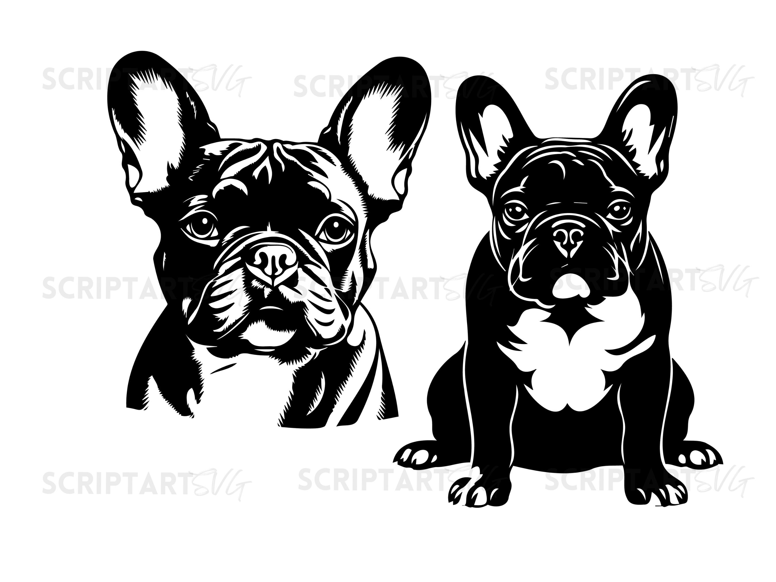 French Bulldog SVG File Silhouette French Bulldog Profile Vector Images ...