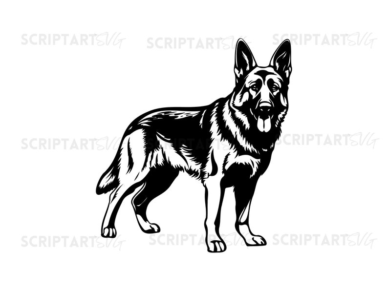 German Shepherd SVG File Silhouette German Shepherd Profile Vector ...