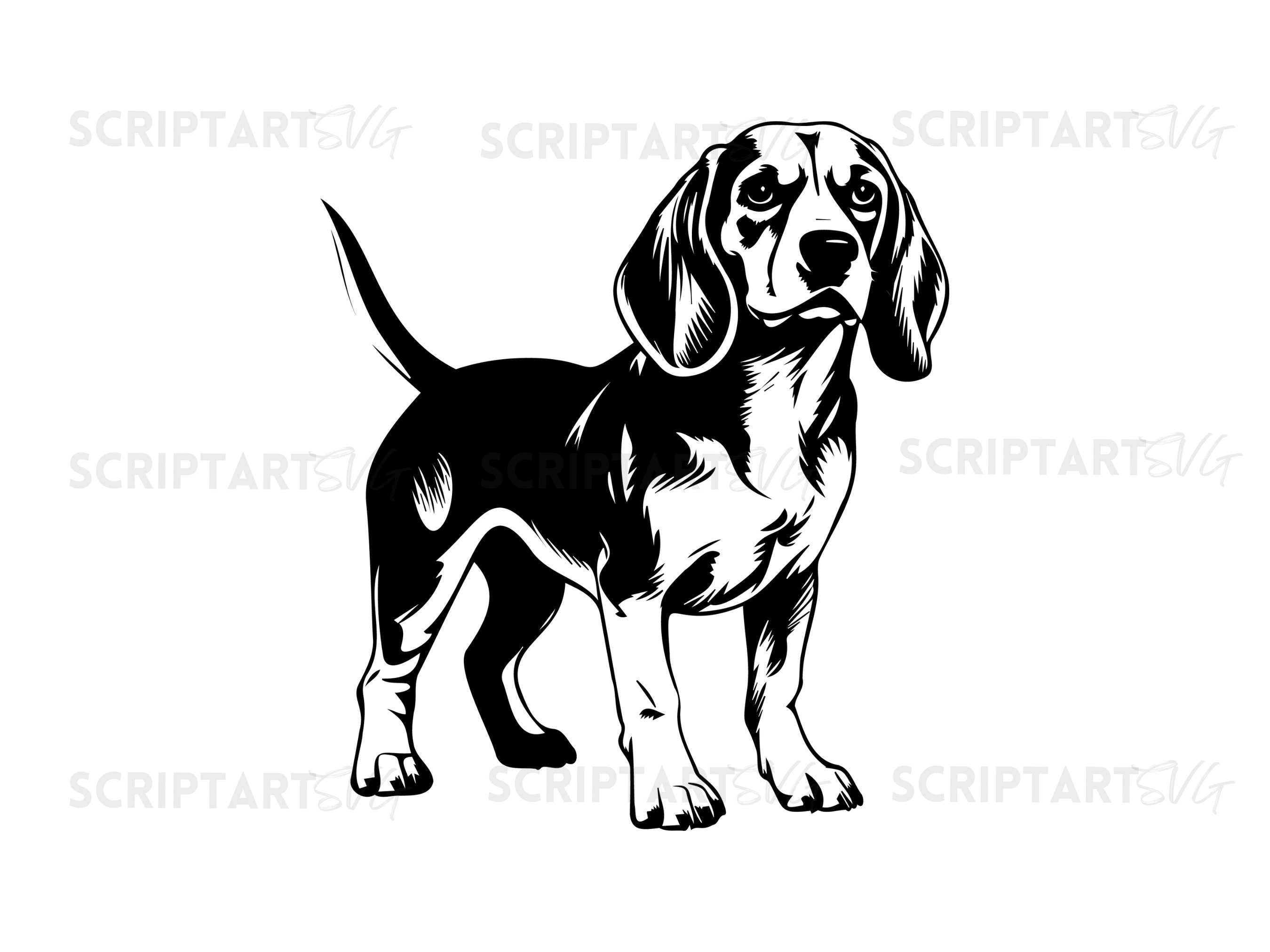 Beagle SVG File - Silhouette Beagle Profile Vector Images Clipart Dog ...