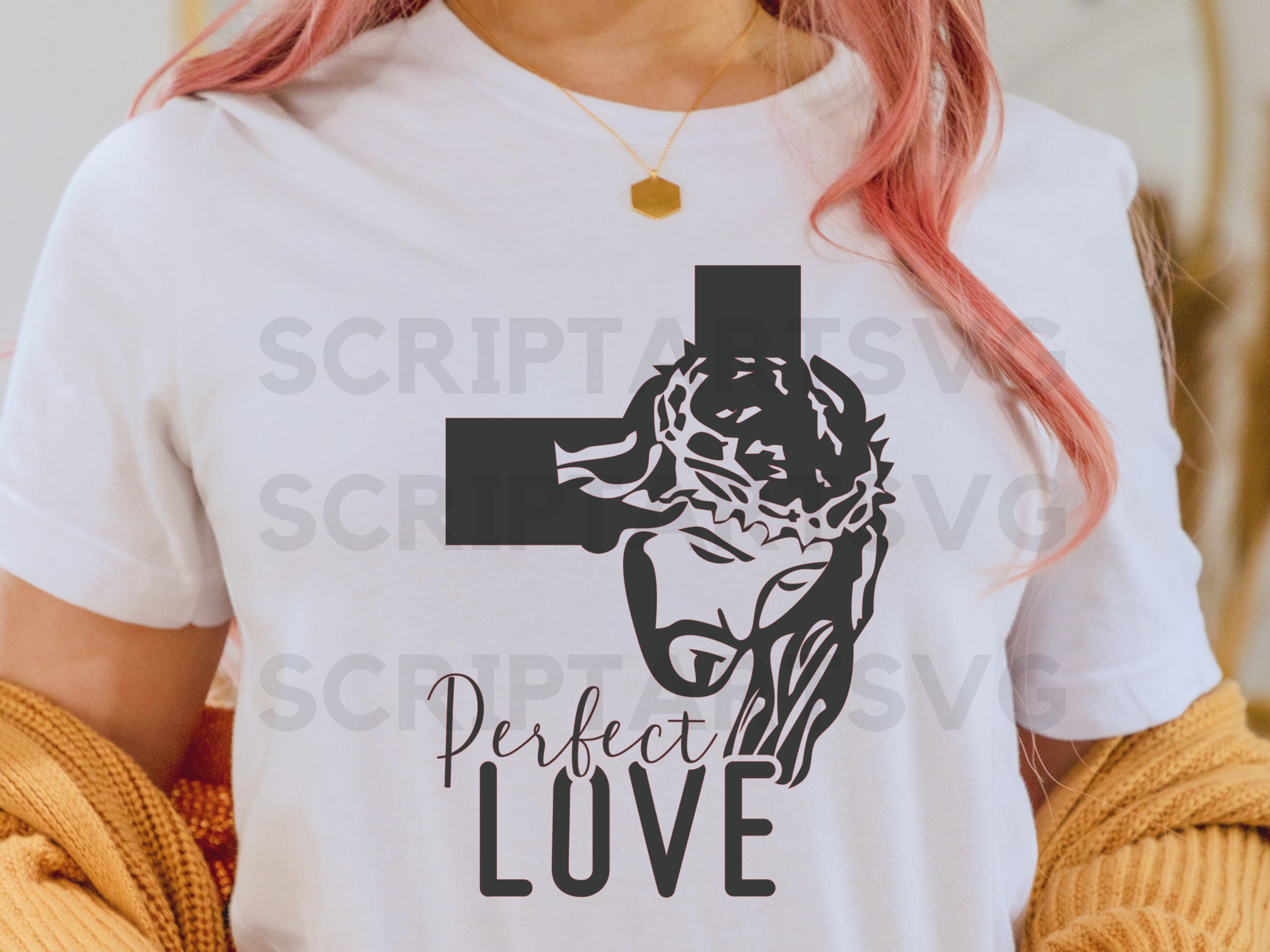 Jesus Face Cross SVG PNG PDF, Perfect Love Svg, Lent Svg, Love Quote ...