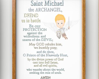 St Michael Prayer Print - Etsy