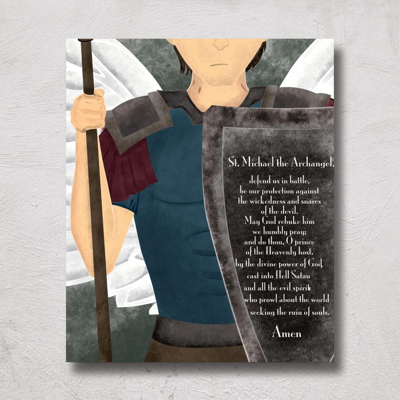 St. Michael the Archangel Prayer Simplistic Art Print - Digital ...