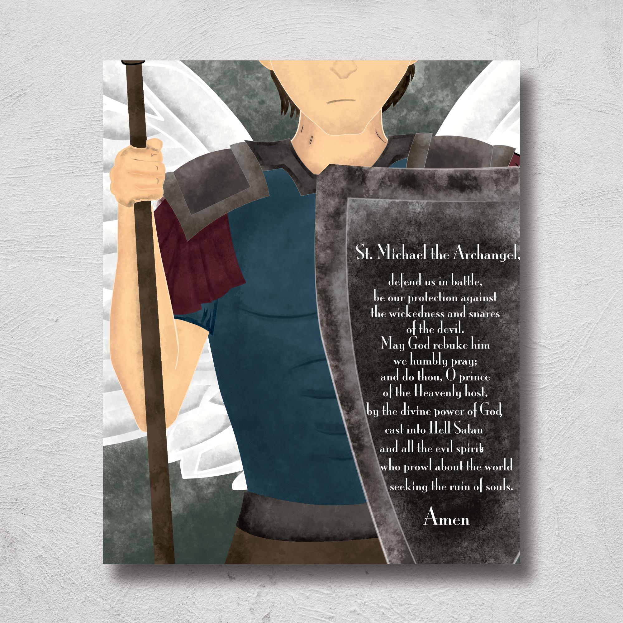 St. Michael the Archangel Prayer Simplistic Art Print - Digital ...