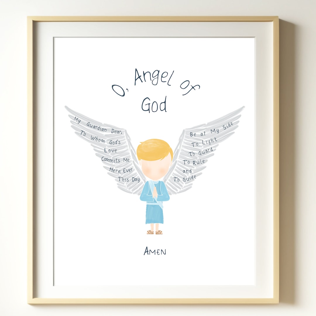 Guardian Angel Prayer Blue Art Print 8x10 - Etsy