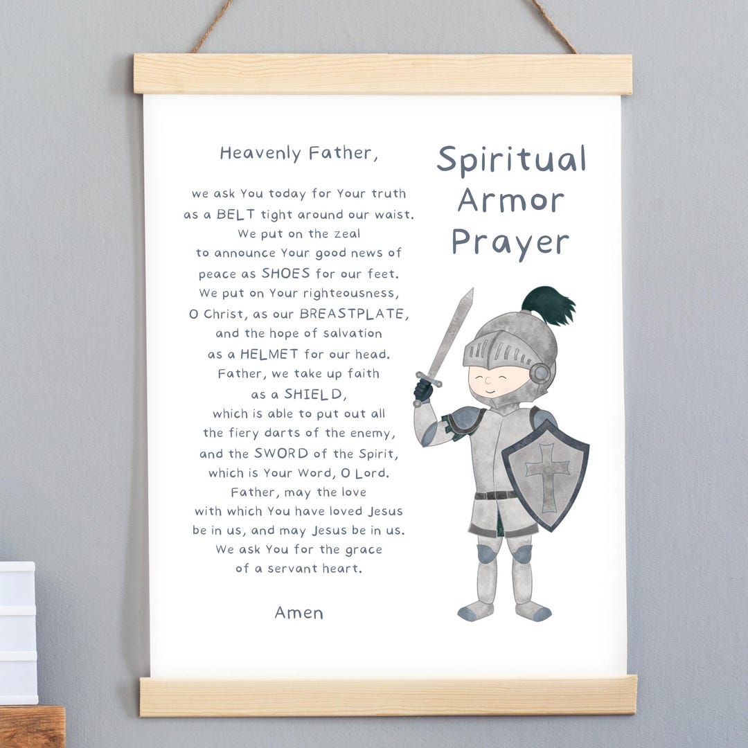 Spiritual Armor Prayer Knight Soldier Art Print 8x10 - Etsy