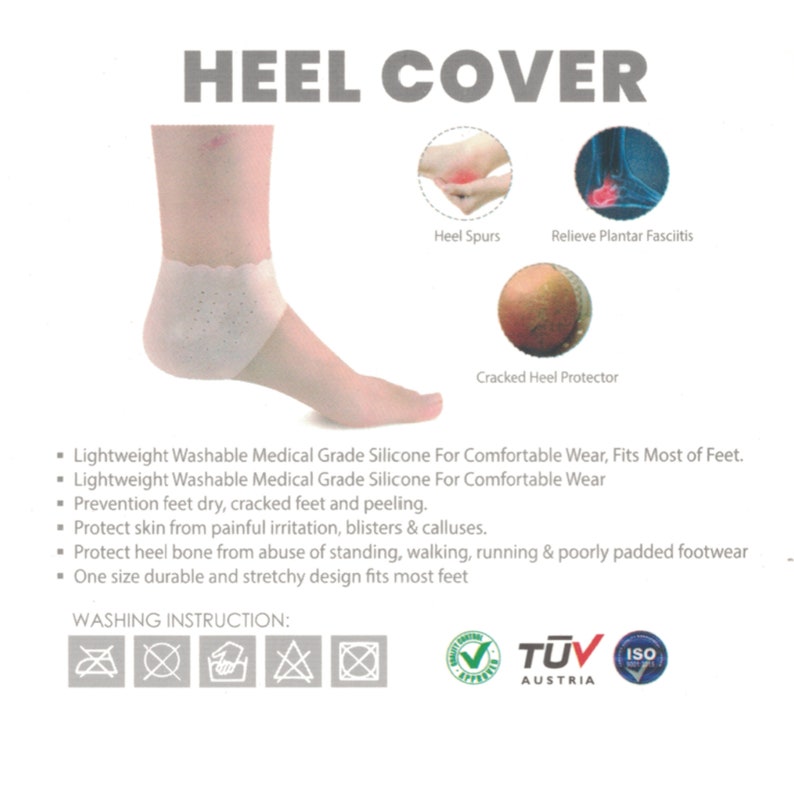 Gel Heel Protectors, Heel Pain and Cracked Heels Relief Pads, Blister Prevention Cushions (pack ...