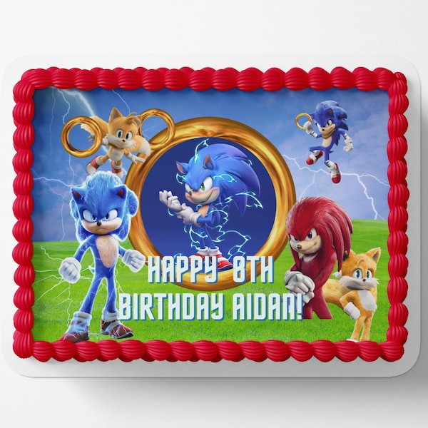 Sonic Sheet Cake Topper - Etsy