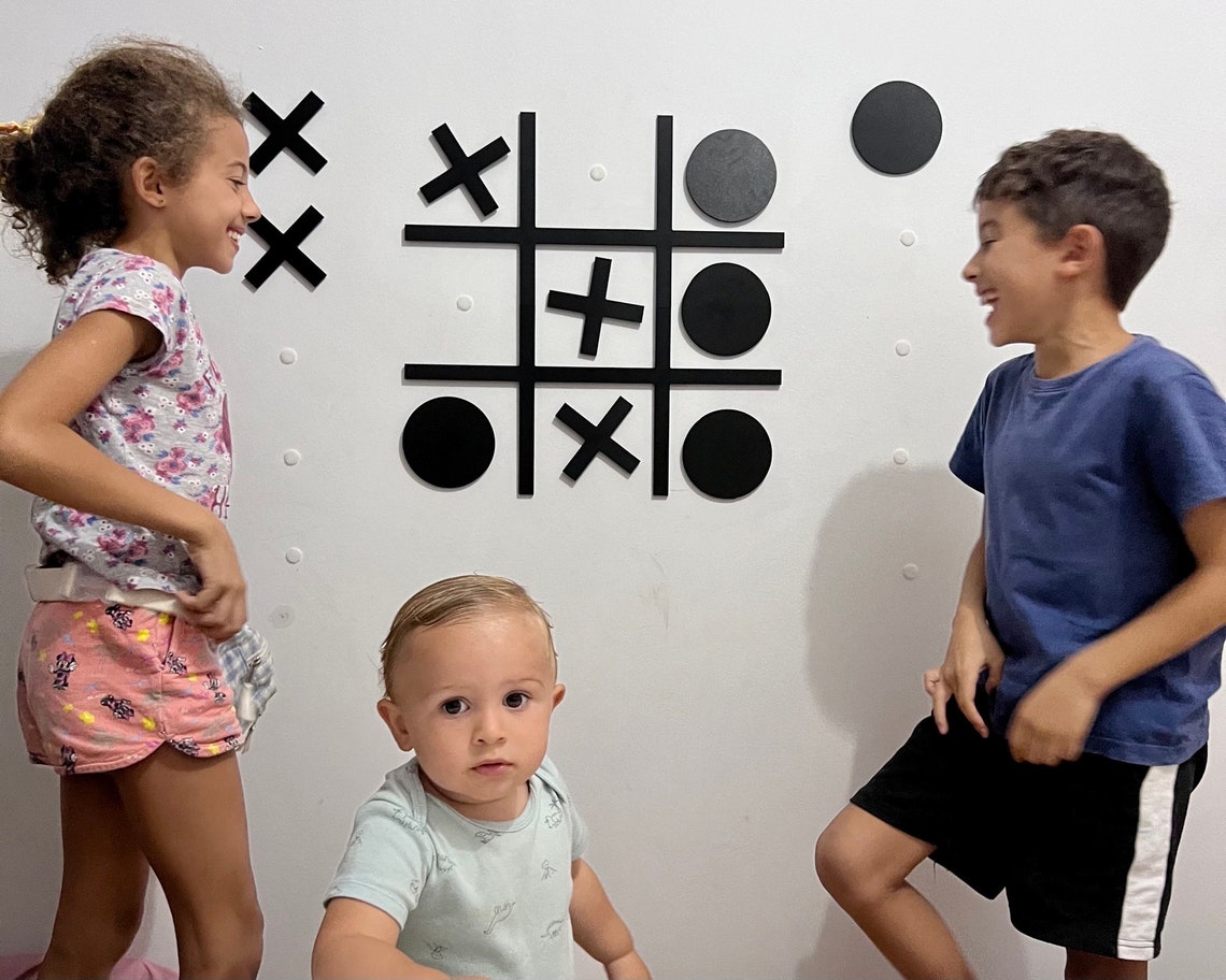 Tic-tac-toe Game Wall Art Tic Tac Toe Playroom Kids Game Games for ...
