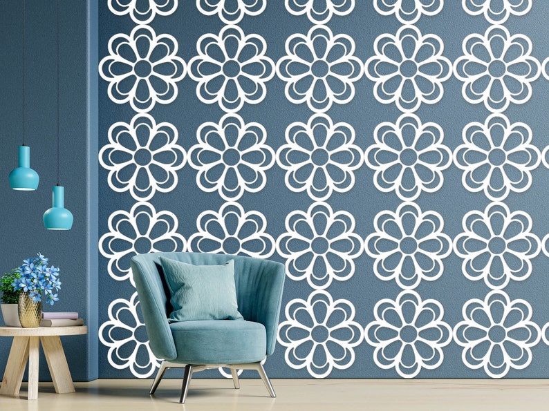 Flower Wall Panel Geometric Wall Art Flower Wall Panels Flowers ...