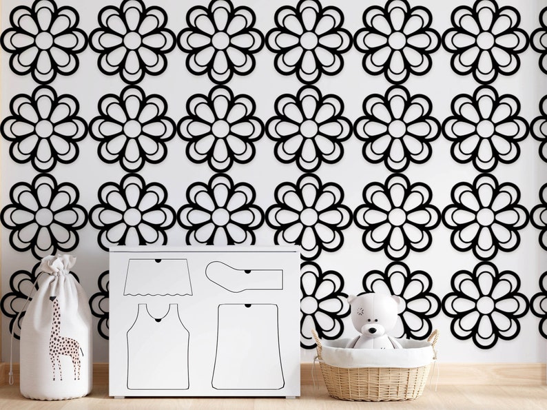 Flower Wall Panel Geometric Wall Art Flower Wall Panels Flowers ...