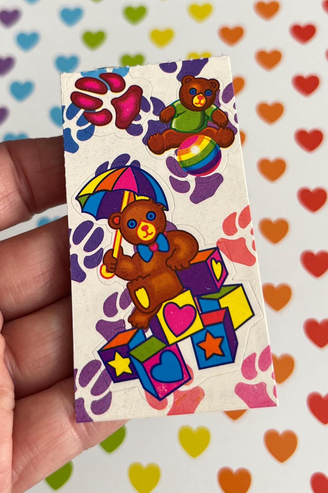 Vintage 1990's Lisa Frank Sticker Teddy Bears and Rainbows - Etsy