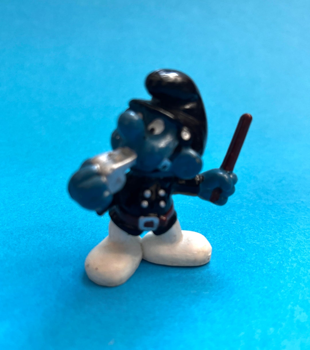 Vintage 1980's Smurfs Police Officer PVC Mini Figure - Etsy