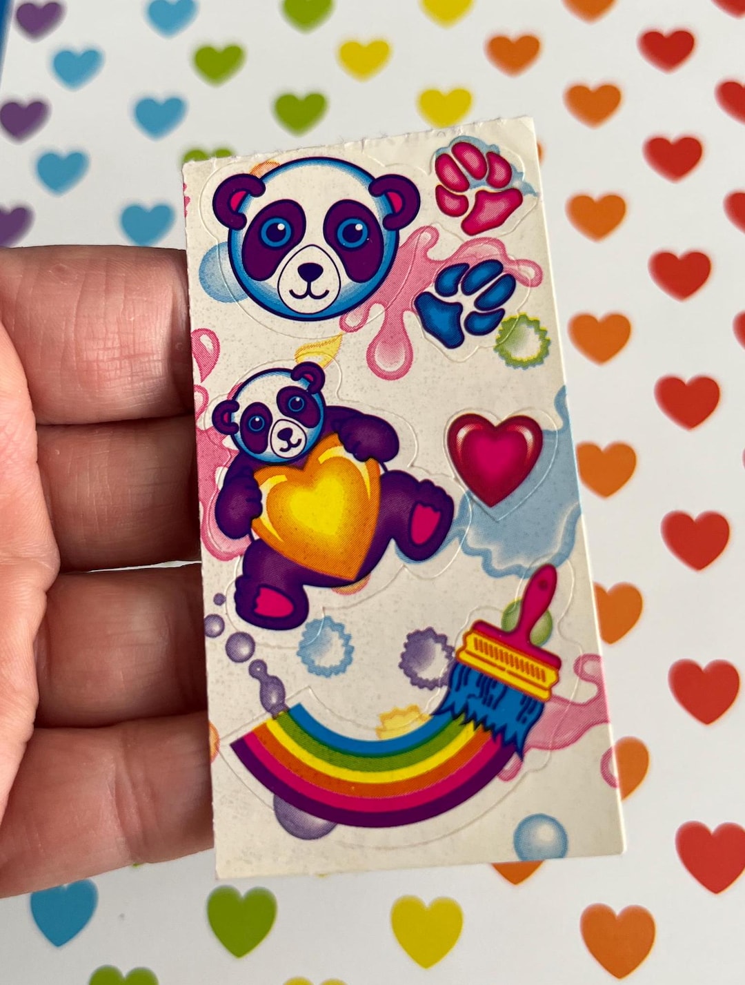 Vintage 1990's Lisa Frank Sticker Pandas and Rainbows - Etsy