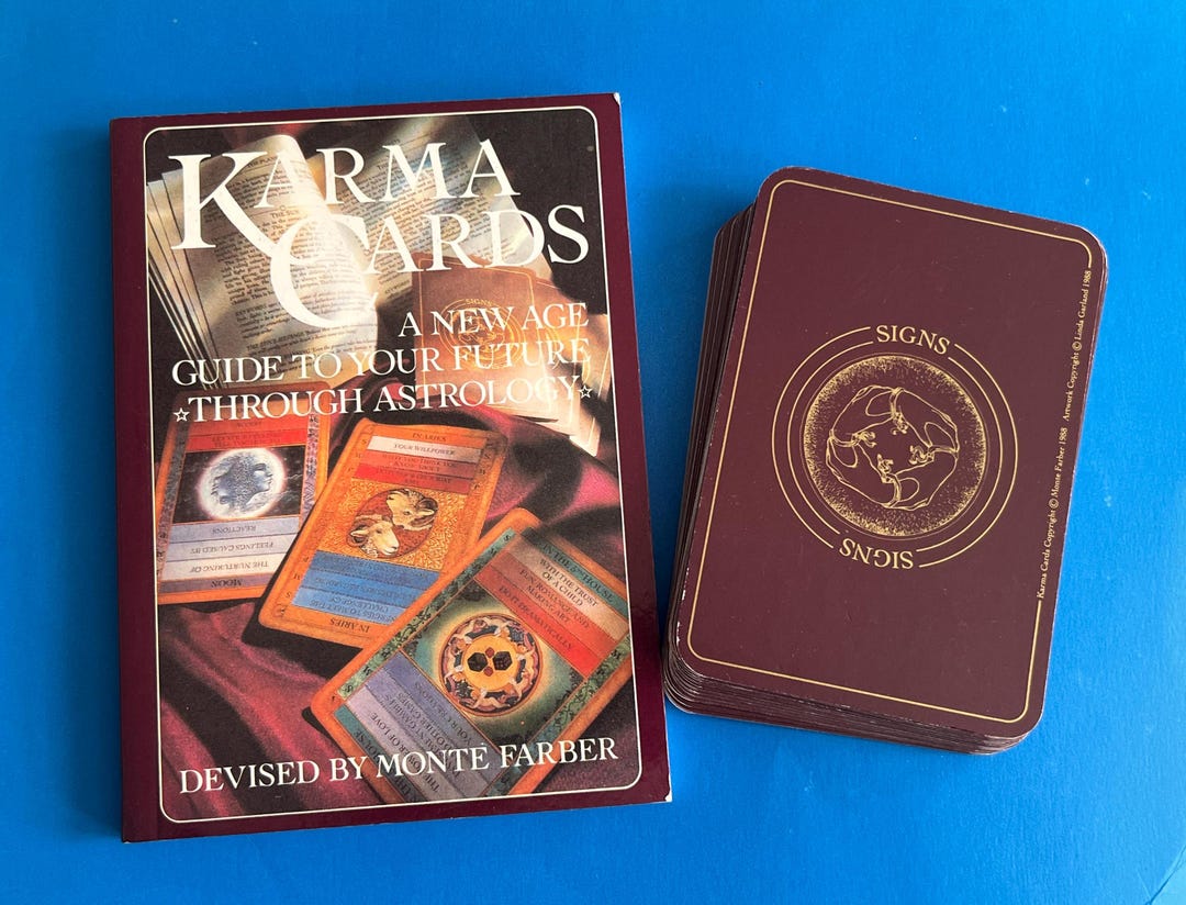 Vintage 1988 Karma Cards Deck and Astrology Book Set by Monte Farber ...