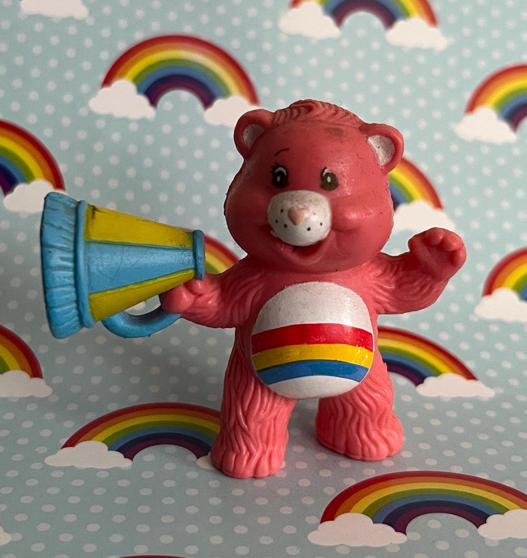 Vintage Care Bears 1983 Cheer Bear With Megaphone PVC 2” 1980’s ...