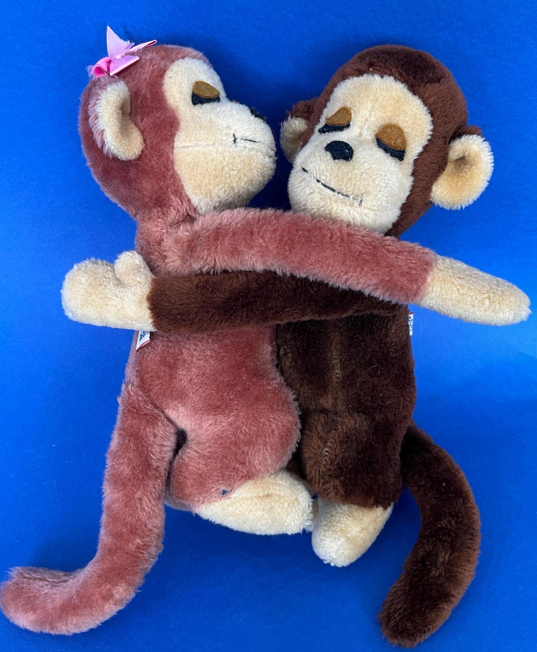 Vintage Dakin Hugging Monkeys Plush Doll Set 1975 - Stuffed Animal - Etsy