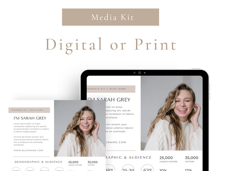 One Page Media Kit Template / Canva Template / Instagram Media Kit ...