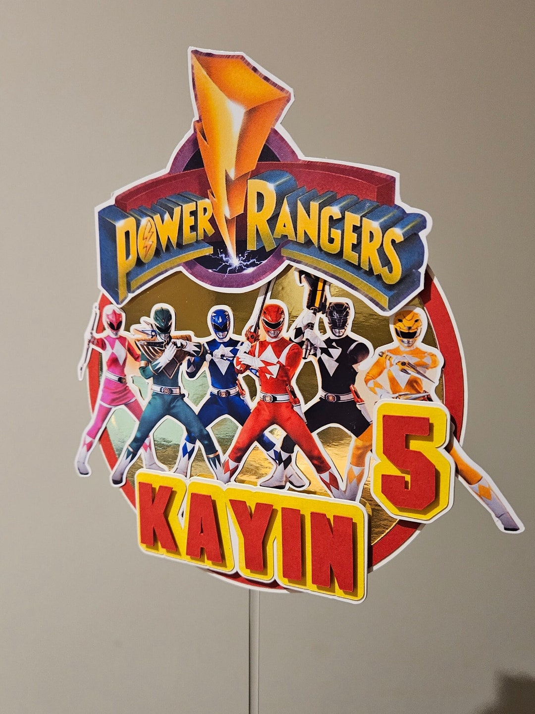 Power Rangers Personalised Cake Topper - Etsy
