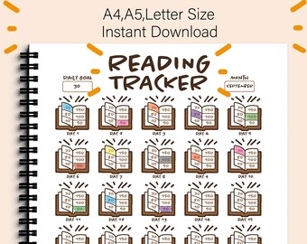 Monthly Reading Tracker - Etsy