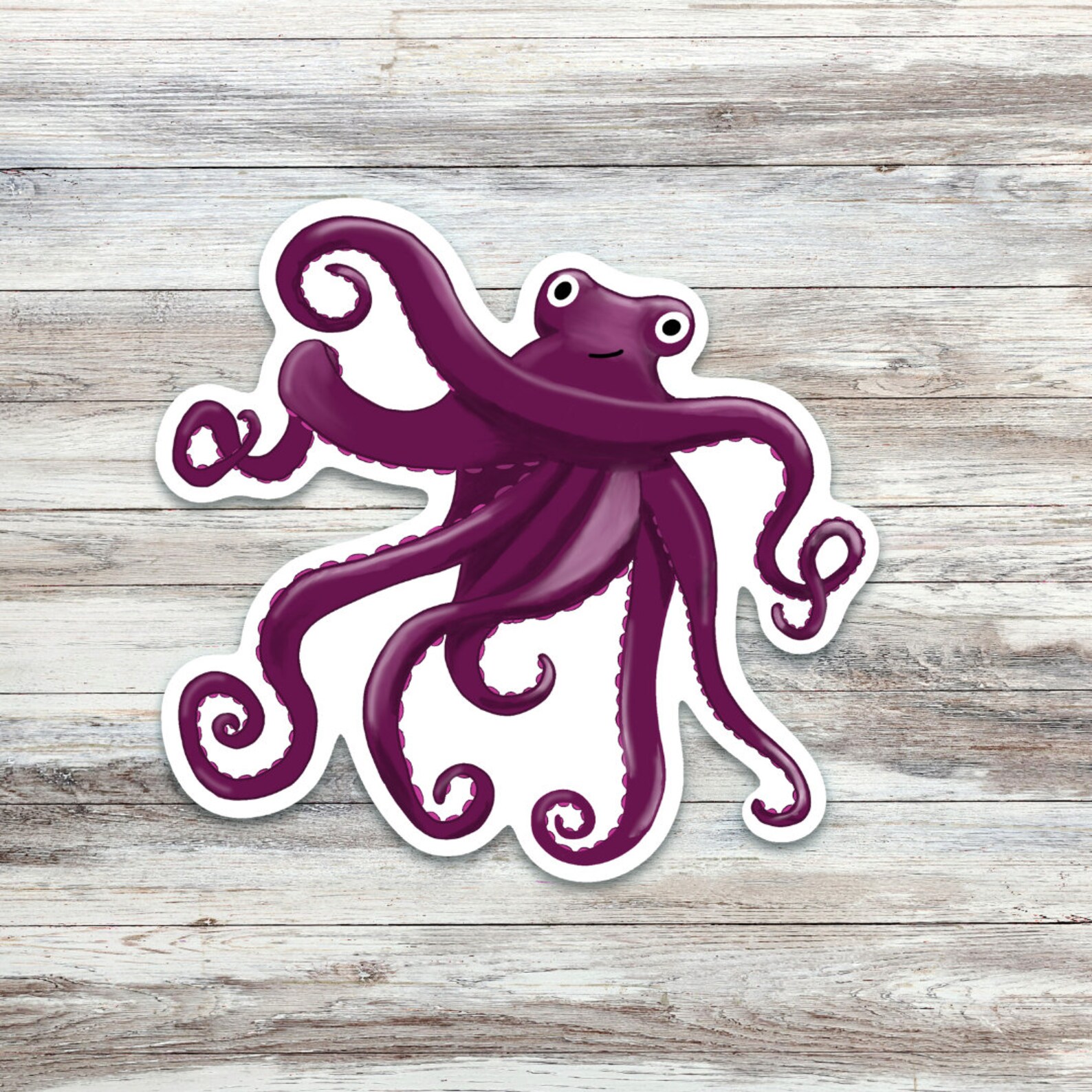 Octopus Sticker Waterproof Vinyl Decal Hand Drawn Original Design Sea ...