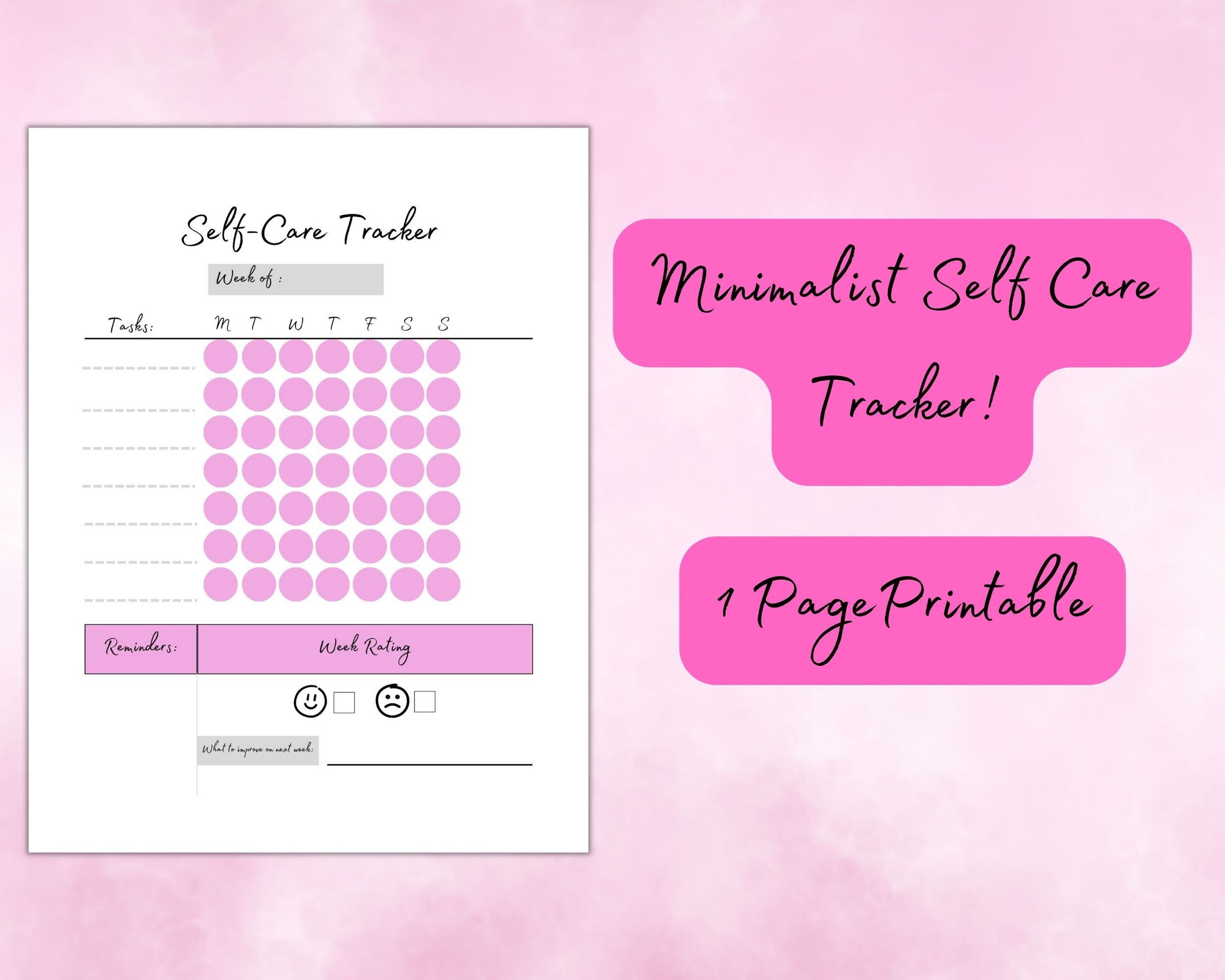 Self Care Weekly Planner Printable Checklist - Etsy