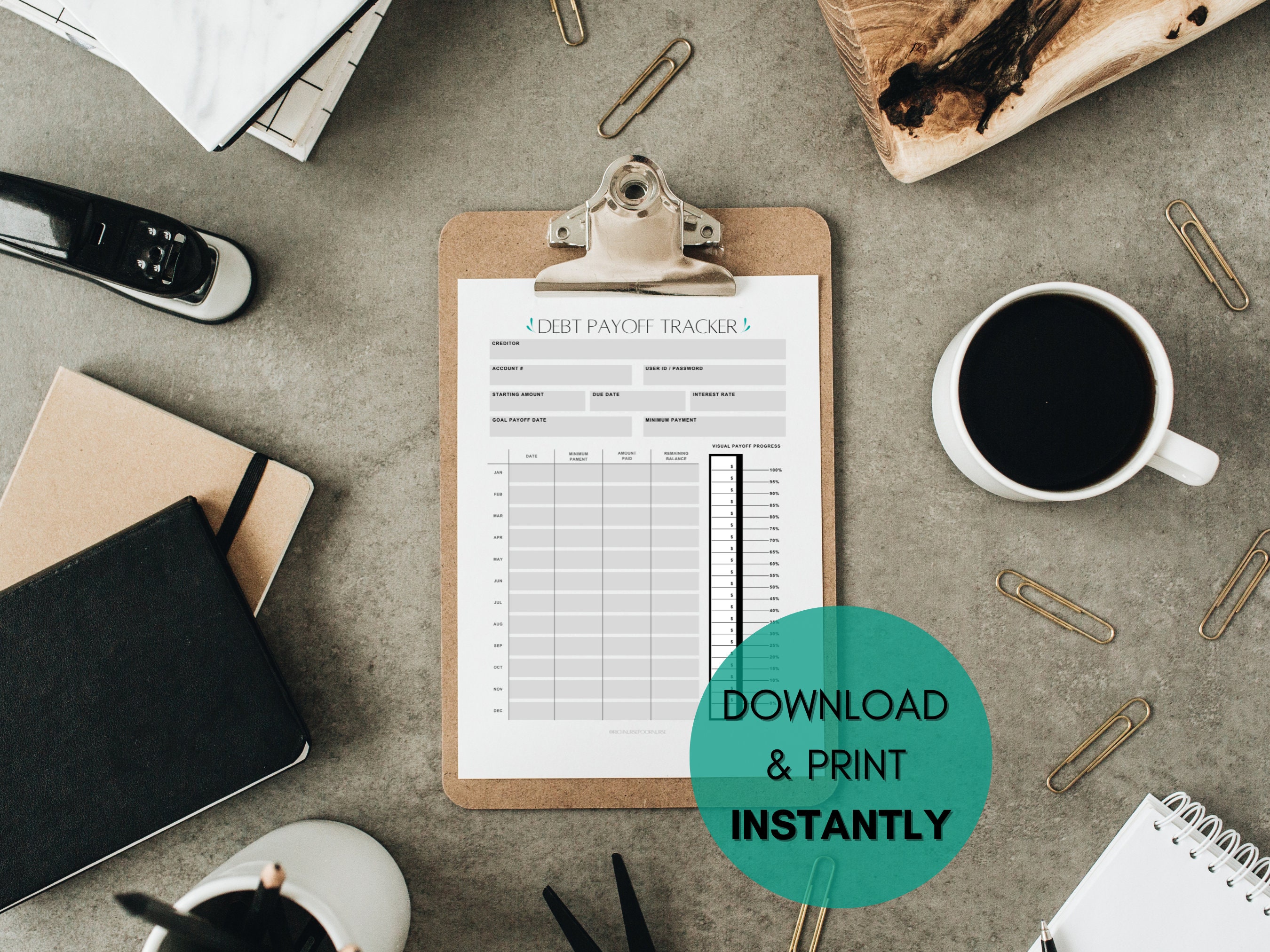 Debt Repayment Tracker Printable PDF | Snowball Debt Tracker, Avalanche ...