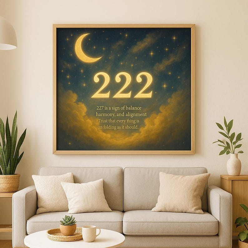 Angel Number 222 Celestial Wall Art Print | Trippy Spiritual Decor ...