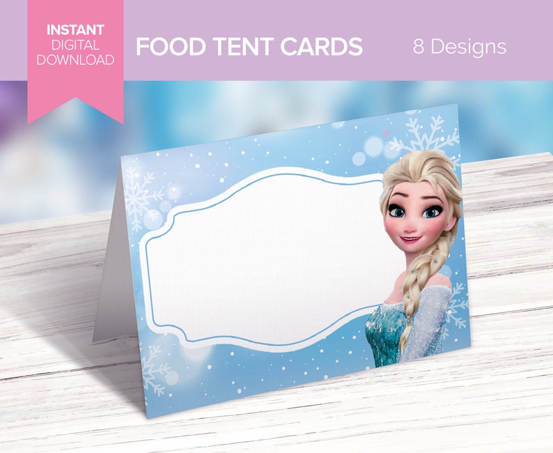 Birthday Party Printable Frozen Food Label Elsa Anna Food - Etsy