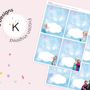 Birthday Party Printable Frozen Food Label, Elsa Anna Food Tent Card - Etsy