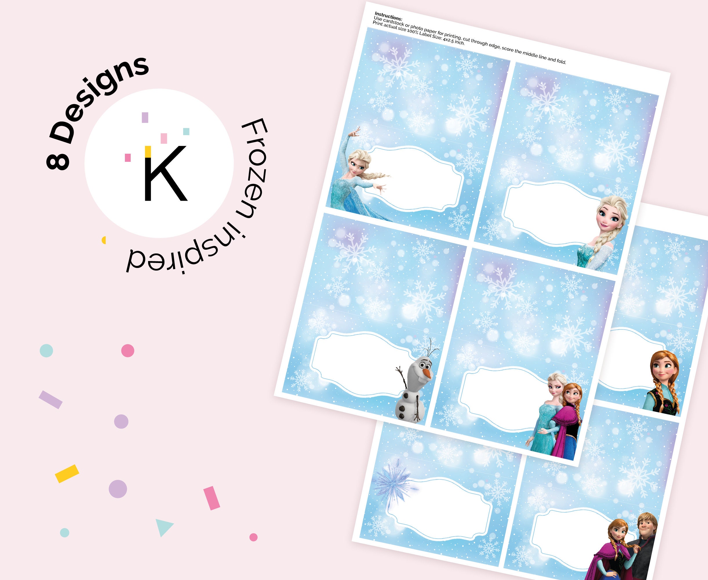 Birthday Party Printable Frozen Food Label, Elsa Anna Food Tent Card - Etsy