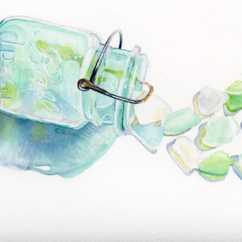Sea Glass Watercolor - Etsy