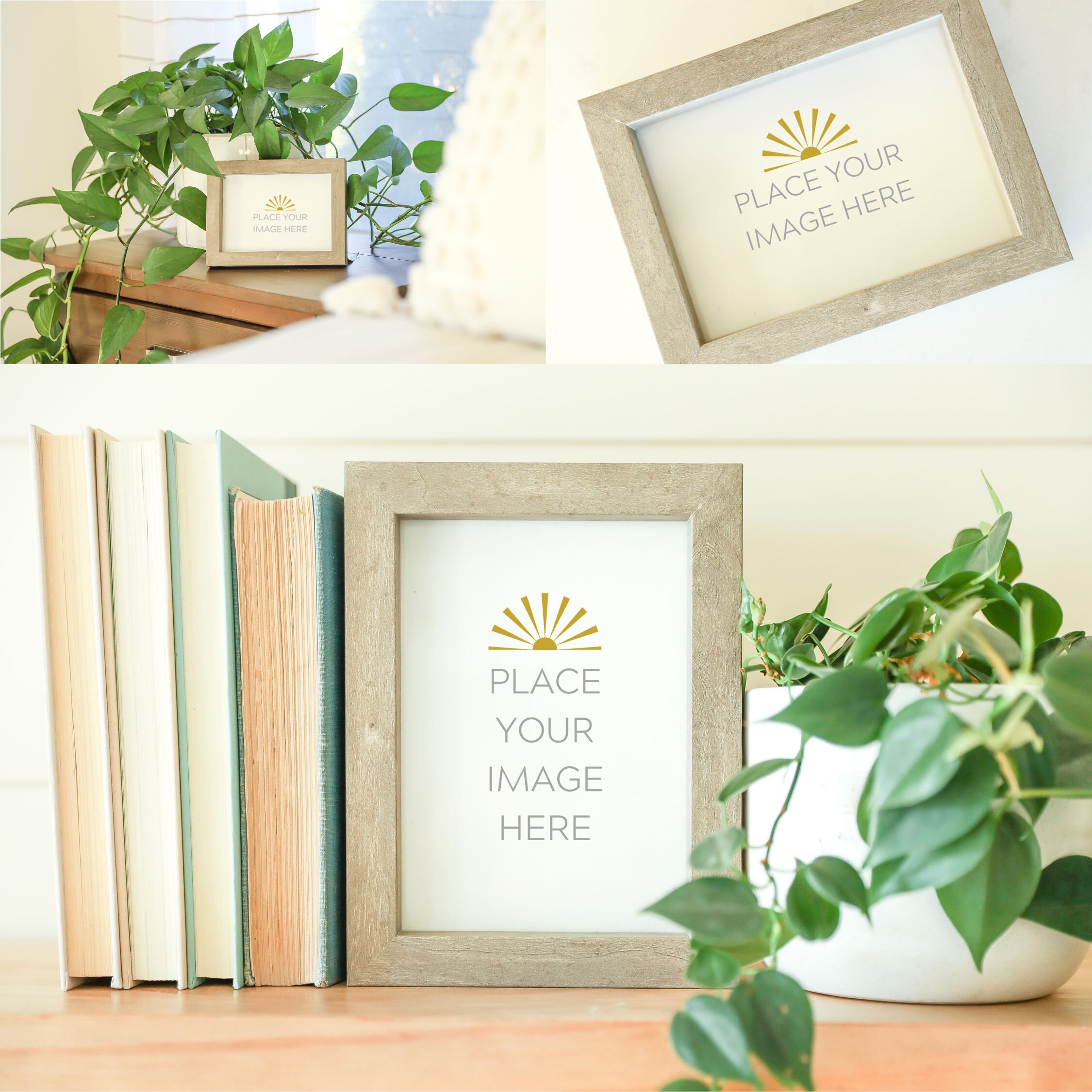 Frame Mockup Bundle, 4 X 6 Frame Bundle, Photo Frames, Natural Mockup ...