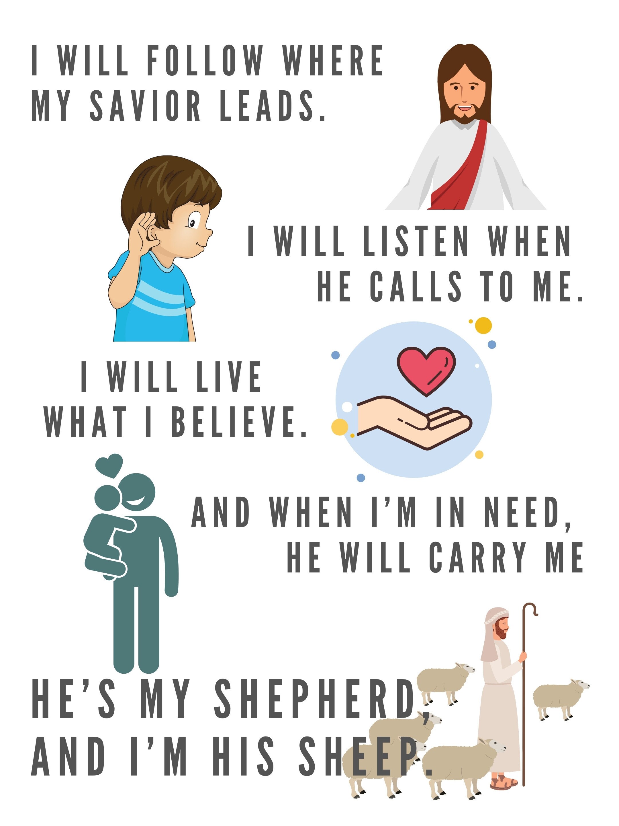 My Shepherd Printable, Primary Music, LDS Primary Songs, New Primary ...