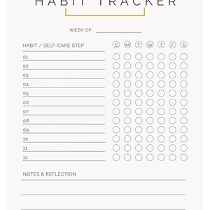 7 Day Habit Tracker, Weekly Habits, Goal Tracker, Goal Setter ...