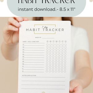 7 Day Habit Tracker, Weekly Habits, Goal Tracker, Goal Setter ...