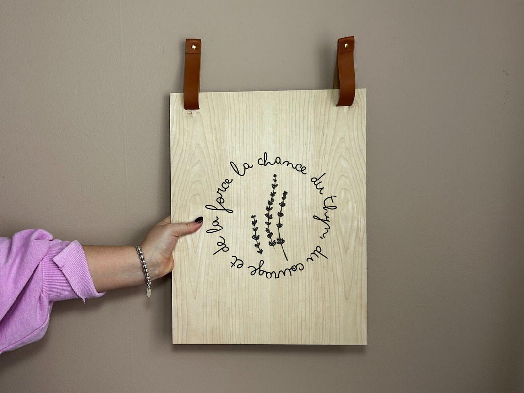 Printed Wood Thyme Sign for Kitchen Wall Art With Leather Strap Sign ...